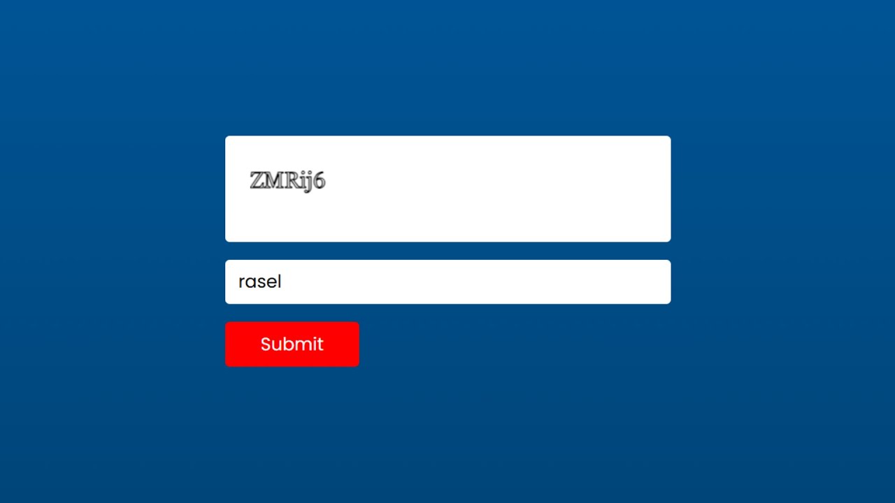 Captcha with JavaScript HTML CSS | HTML CSS JavaScript Captcha @raselcoder
