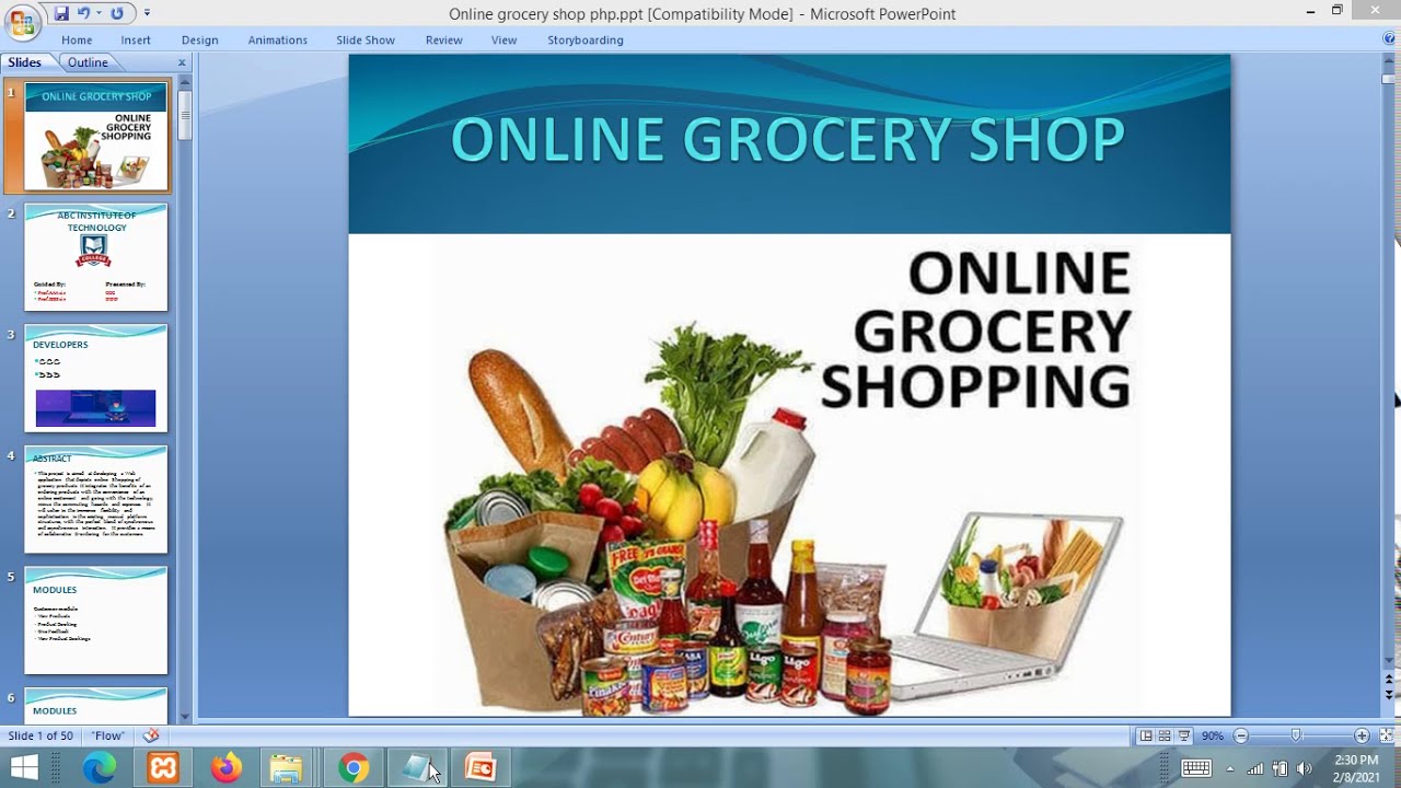 PPT - Online Grocery Shop Project PPT || PHP MYSQL