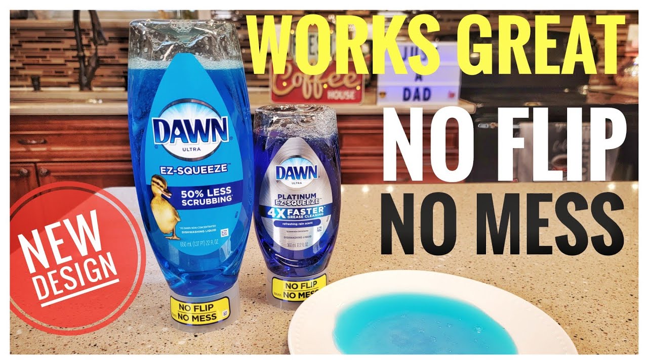 NEW Dawn No Flip No Mess EZ Squeeze Dishwashing Liquid Dish Soap IT REALLY WORKS