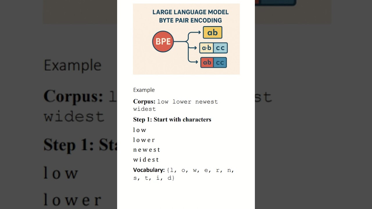 LLM Byte Pair Encoding (BPE) #llm