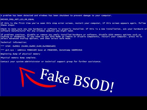 How To Create a Fake Blue Screen of Death In Notepad!