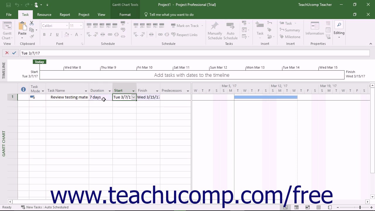 Project 2016 Tutorial Creating Tasks Microsoft Training