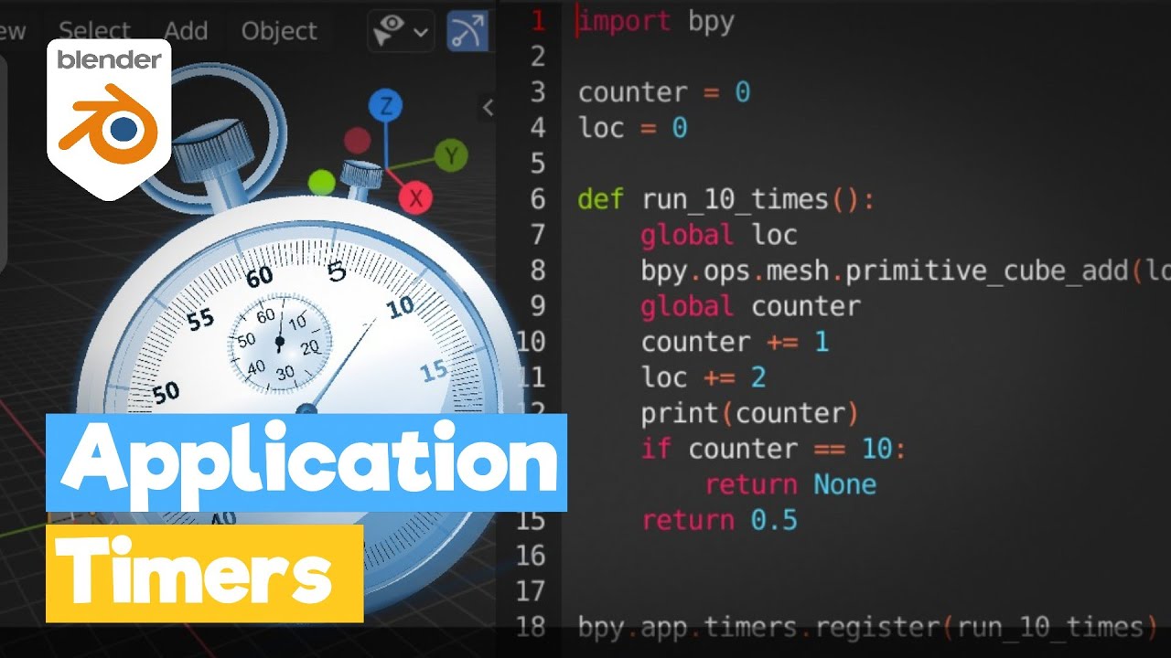 Blender Python Tutorial: Application Timers [learn python for beginners]