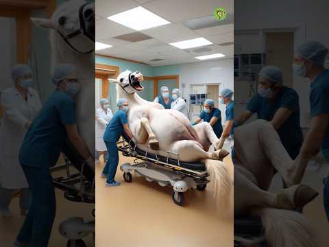 pregnant mare given birth two new born baby foal in a city hospital #humanity #animals #horse #ghoda