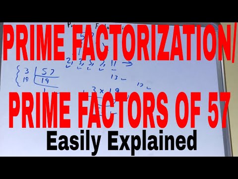 Prime factorization of 57|Prime factors of 57|Write the prime factorization of 57|57 prime factors