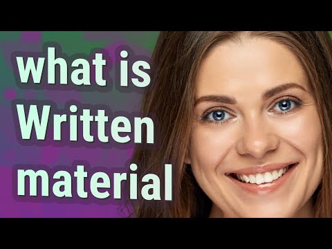 Written material | meaning of Written material