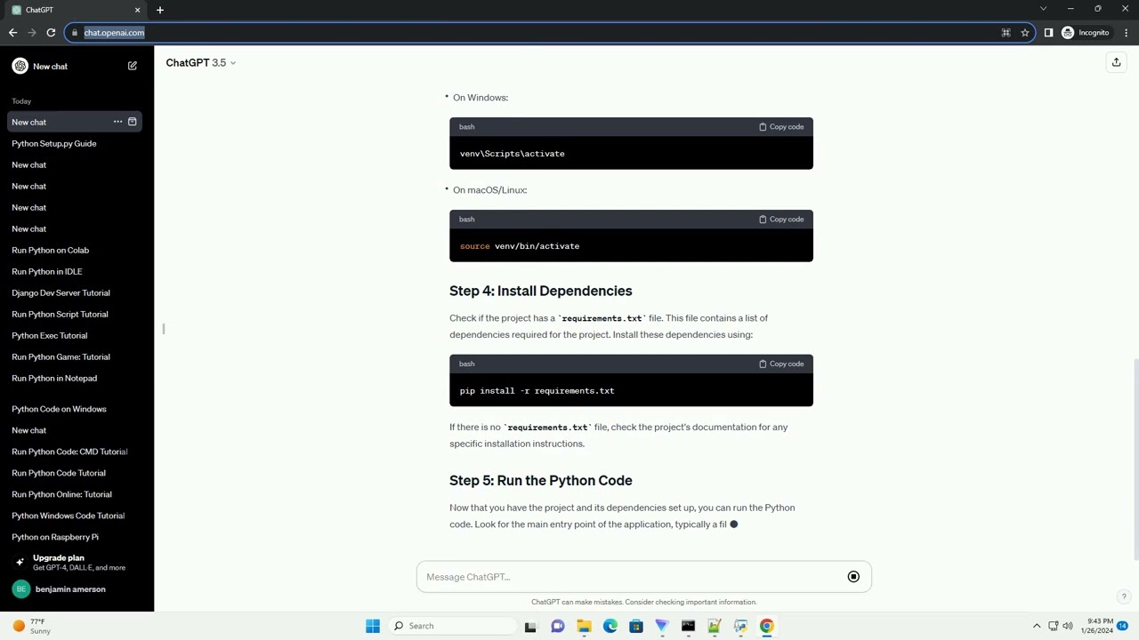 how to run python source code from github