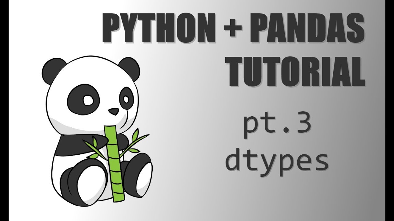 Python + Pandas Tutorial - (Pt.3) dtypes