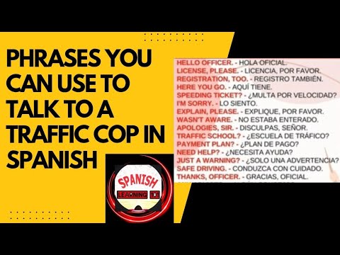 Phrases you can use to talk to a traffic cop in SPANISH #spanish #spanishlearning101🔴