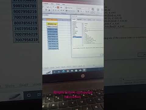 How to add country code begining of mobile number #excel #computer