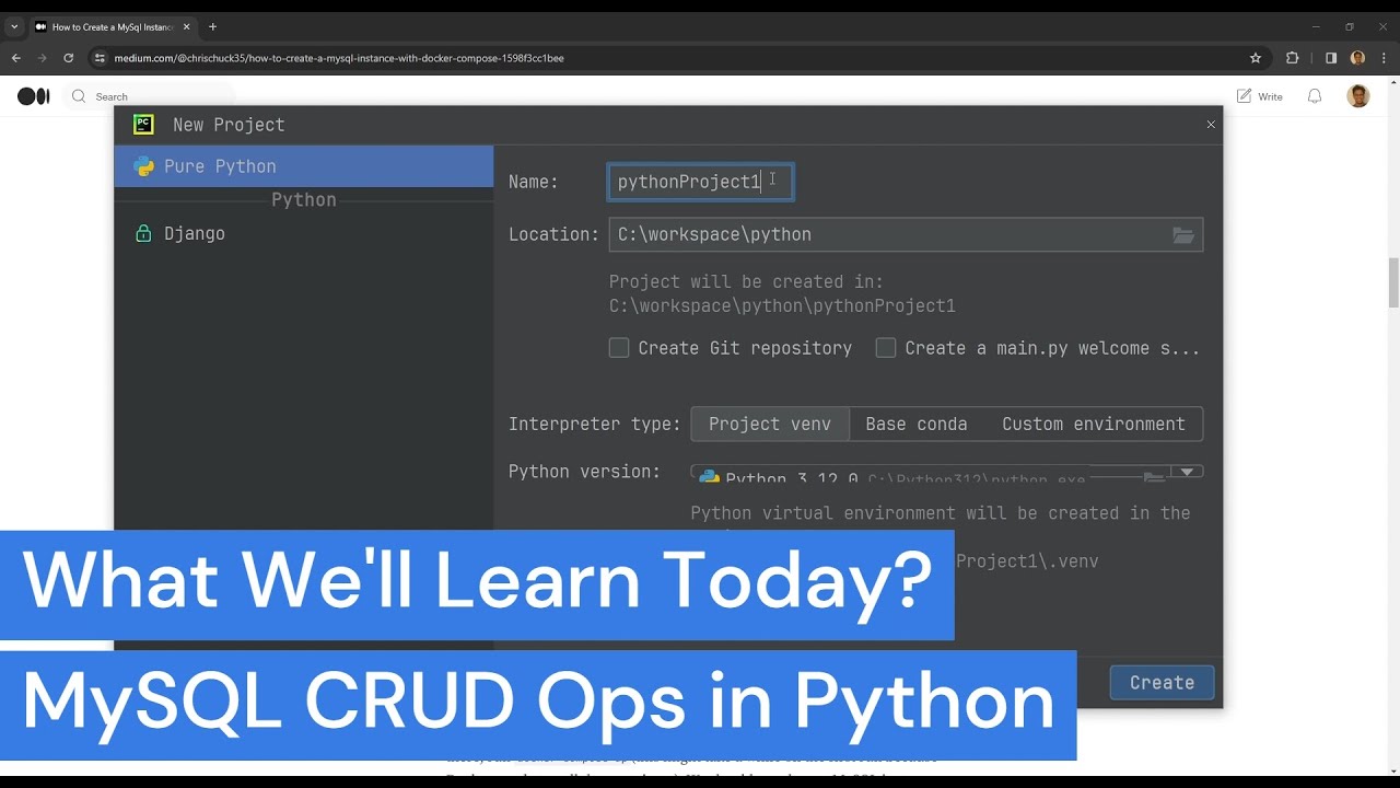 Learning Python Tutorial - MySQL CRUD operations using MySQL Connector