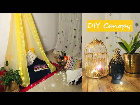 DIY Canopy | Easiest way to make a Canopy using a saree | Room Decor | Decoration ideas | Malayalam
