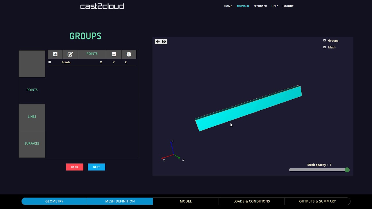 Cast2cloud tutorial 2: mesh creation