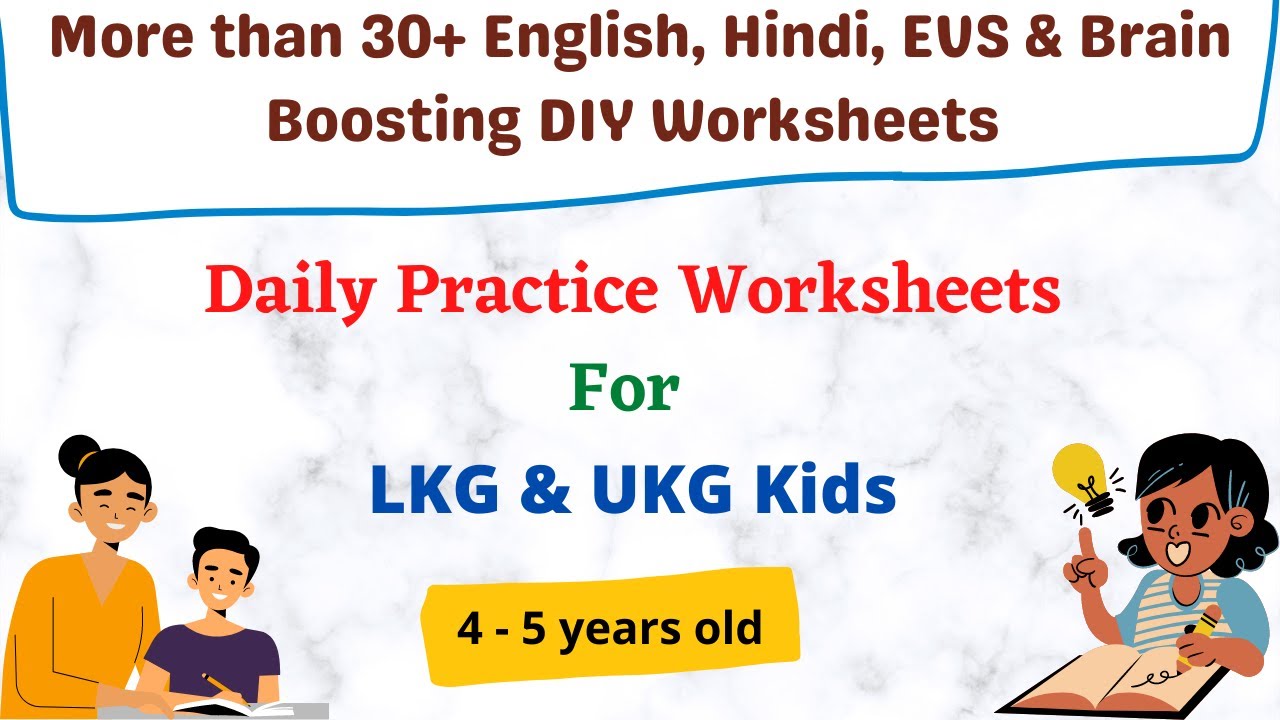 DAILY PRACTICE WORKSHEETS For LKG & UKG Kids| More Than 30+ DIY   Revision Worksheet For 4-5 yrs Old