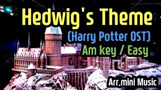 Harry Potter OST - Hedwig's Theme (해리포터 OST) (Am Key, Easy) by mini Music แผ่น