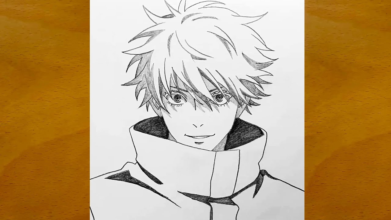 How to Draw Gojo Satoru Step by Step || Jujutsu Kaisen Anime Sketch || Easy Anime Drawing