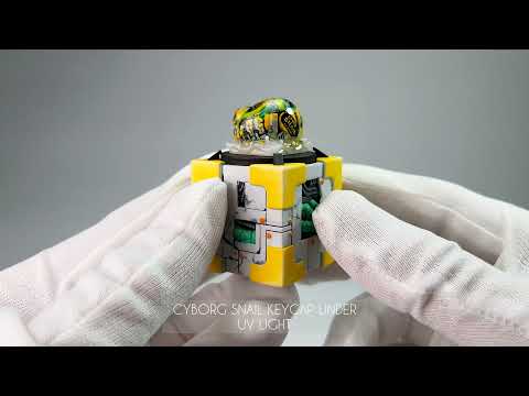 Cyborg snail artisan keycaps