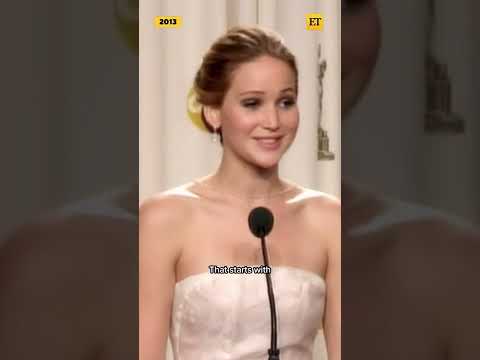 Jennifer Lawrence's most CHAOTIC Oscar moments #shorts