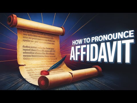 How to Pronounce Affidavit | Pronunciation Expert