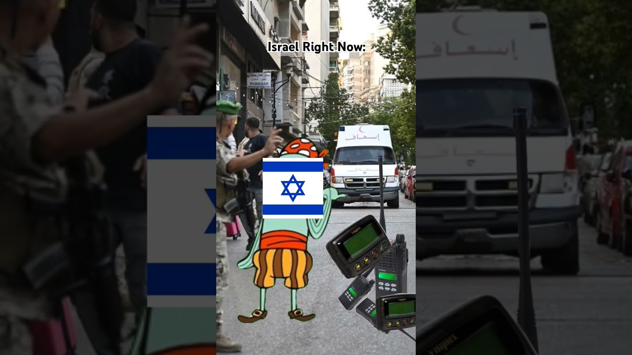 Israel Pager and Radios Meme #original #made #israel #pager #radio #explosion #spongebob