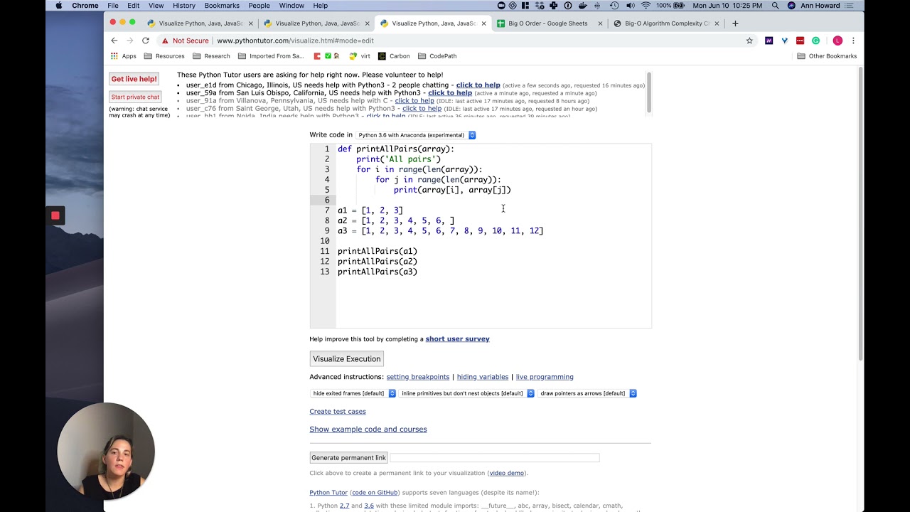 Identifying Runtime Complexity in Python