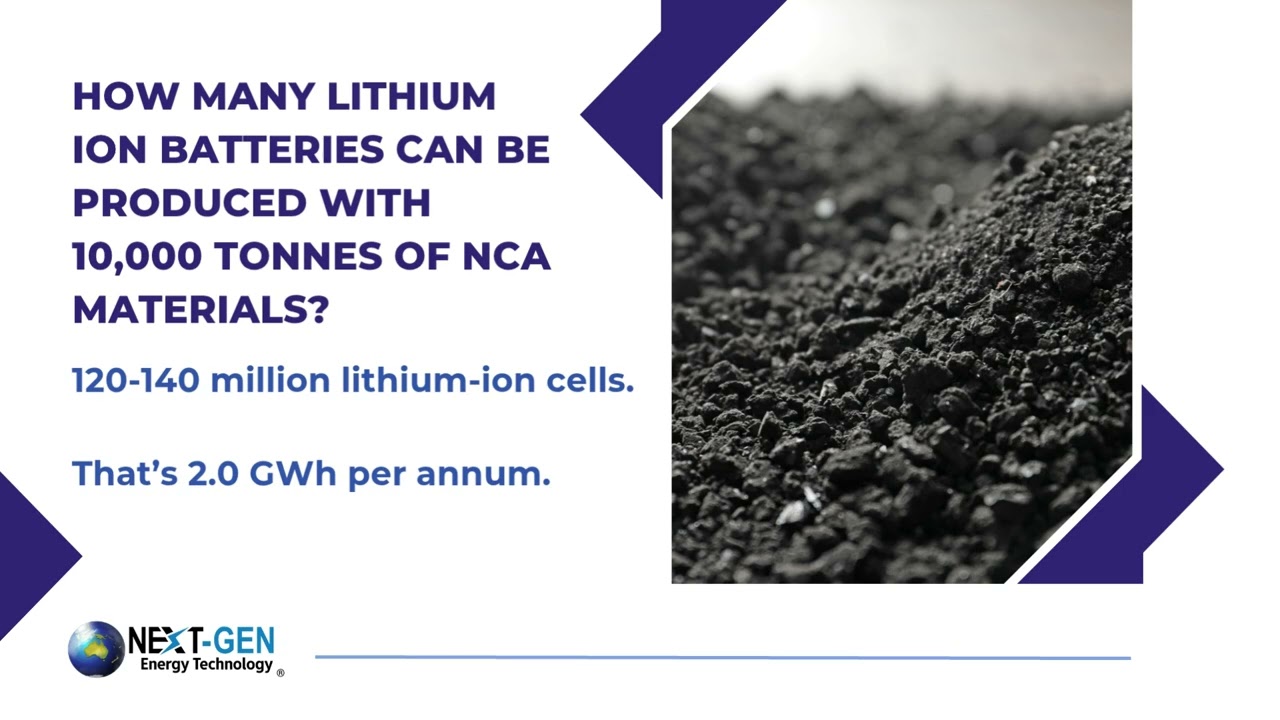 10,000 Tonnes of Li-NCA Cathode Materials