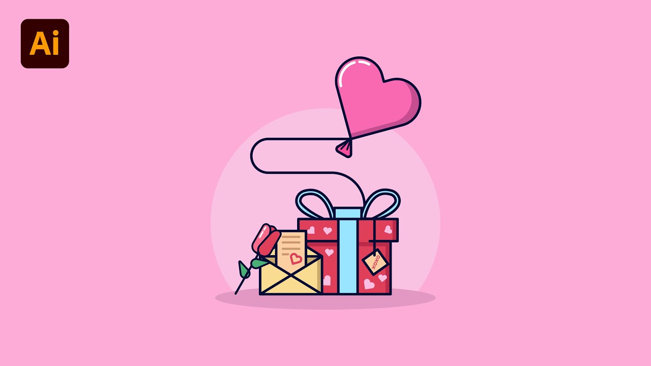 Adobe Illustrator Tutorial: How to Create a Simple Illustration | Gift Box Vector | Hiru Designs