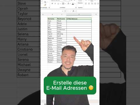 E-Mail Adressen erstellen mit Strg + E 🚀 #excel #exceltricks #exceltutorial