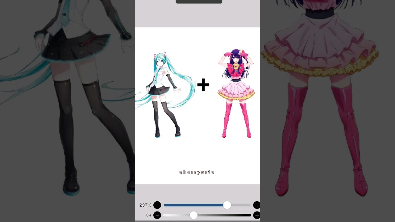 Ai Hoshino + Hatsune Miku 🤔 #hatsunemiku #oshinoko #aihoshino #miku #vocaloid #idol #shorts #drawing