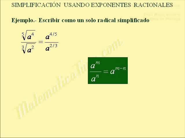 Hojas De Trabajo Para Simplificar Radicales Con Variables Y Exponentes