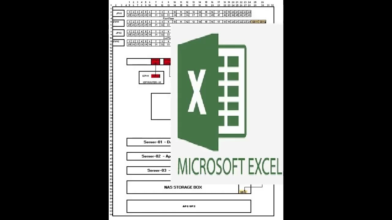 How to : Simple way of creating Server Rack Diagram using Microsoft Excel #bestpractices #howto