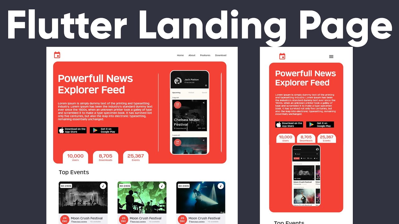 Flutter Responsive Landing Page