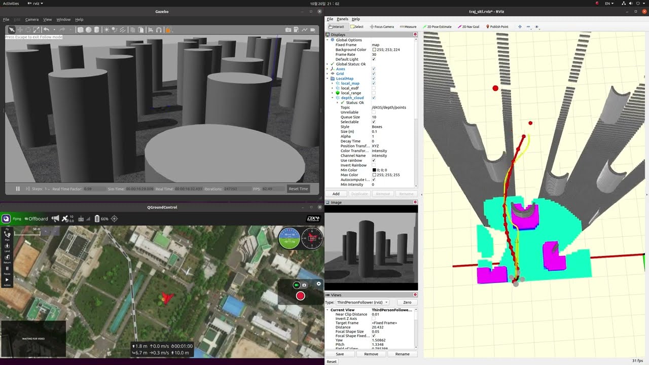 Fast-Planner obstacle avoidance in Gazebo simulation