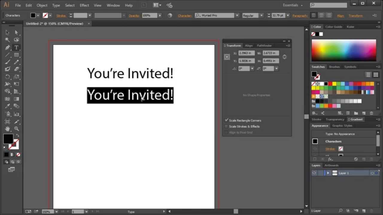 Invitation Design in Adobe Illustrator: Key Concepts