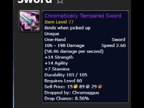 How to obtain Chromatically Tempered Sword from Blackwing Lair.