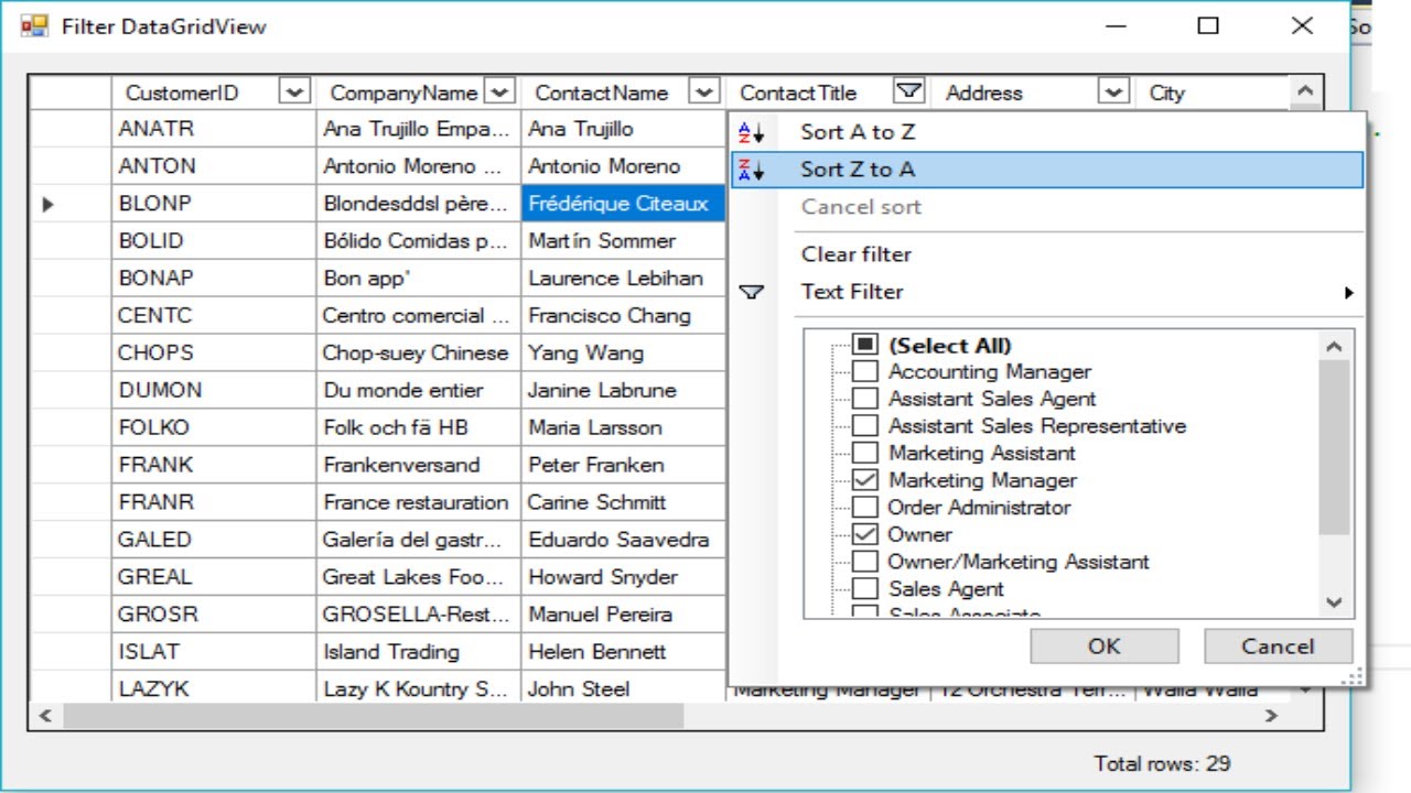 Winforms Filtering My Datagridview In Master Detail T