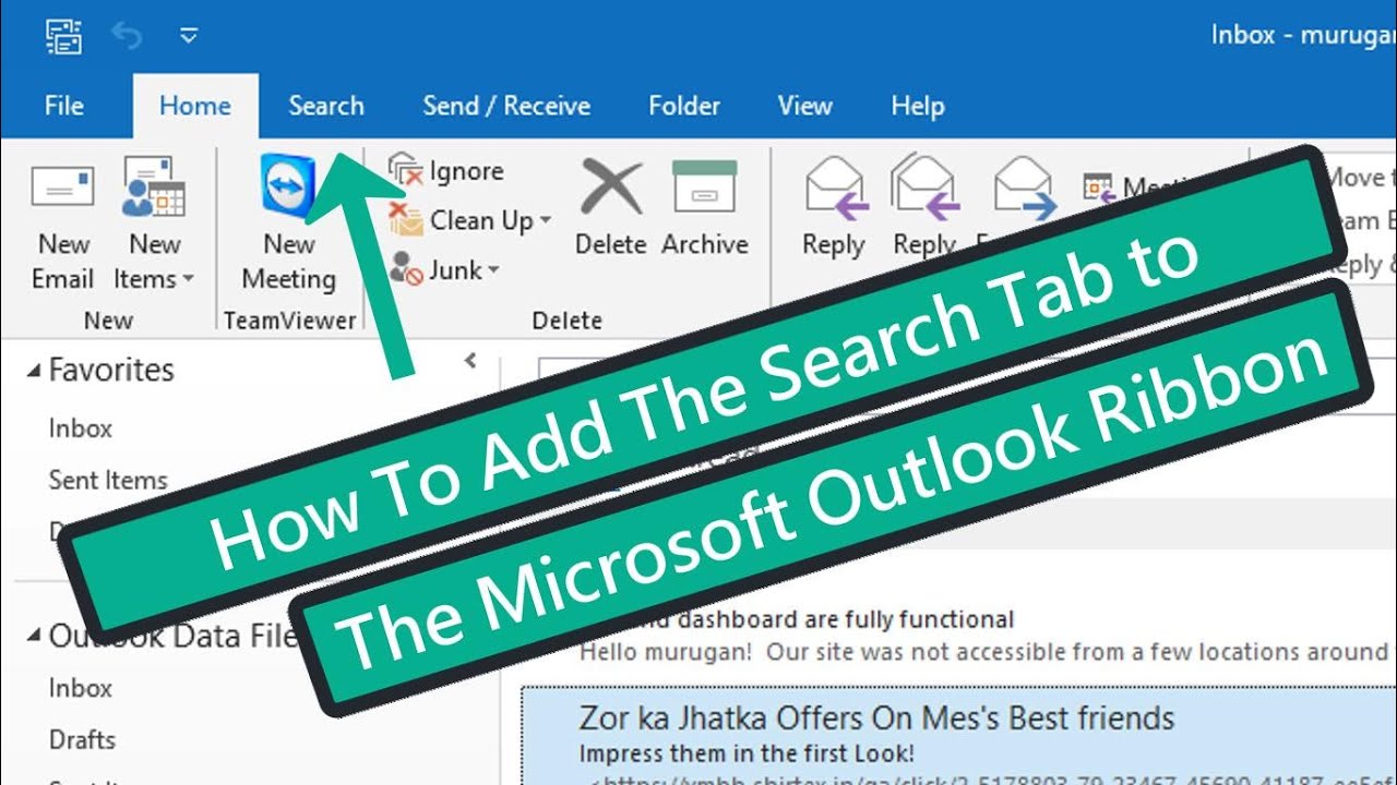 How  To Add The Search Tab to the Microsoft Outlook Ribbon [Tutorial]
