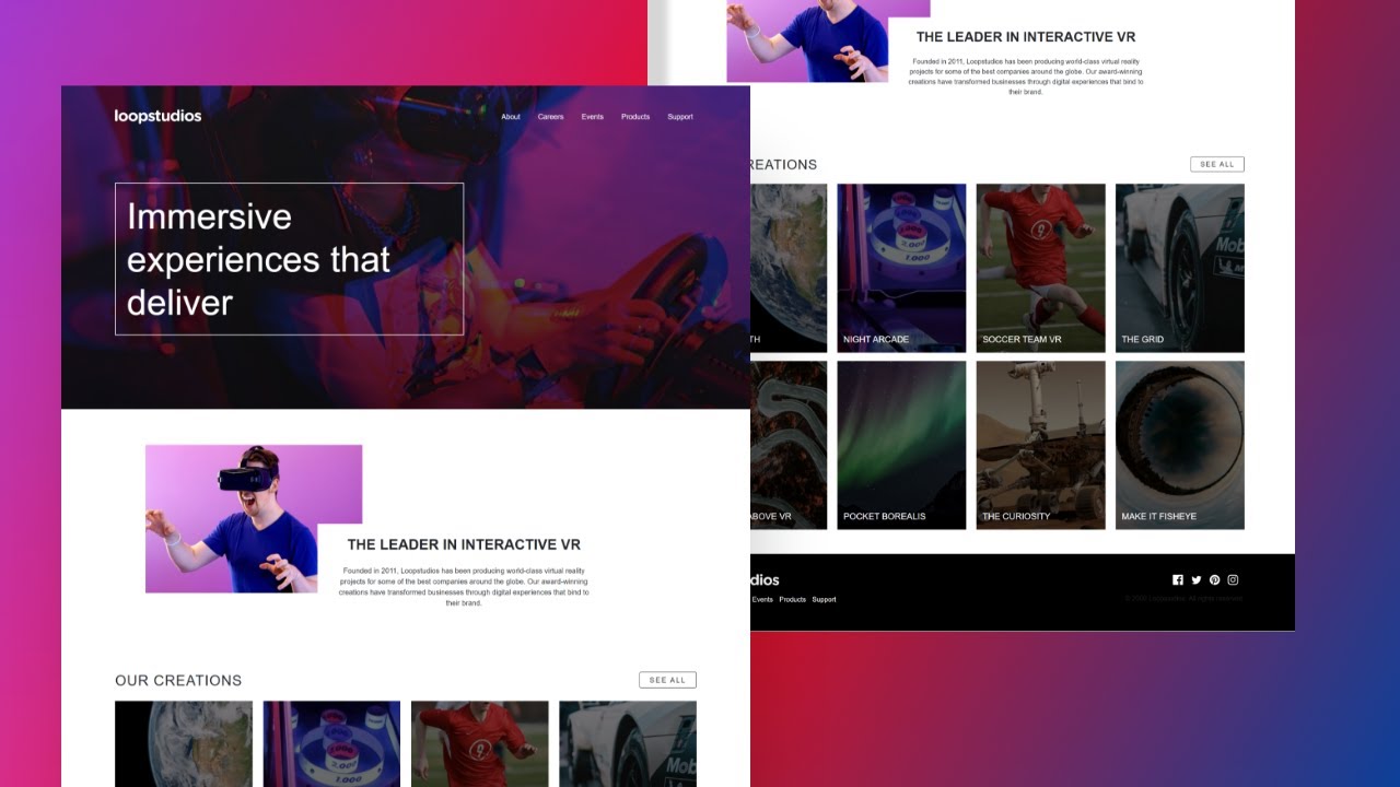 how to make website Using HTML,CSS && JavaScript | Loopstudios landing page