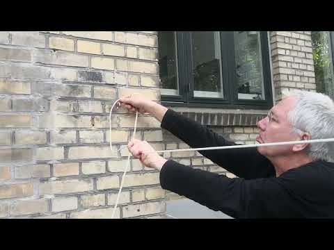 How to install a clothesline tightener. "Retractable" clothesline with minimal sag.
