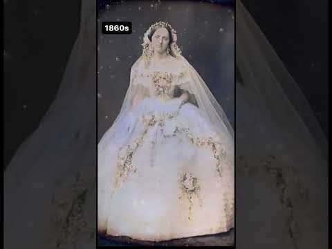 Wedding dresses over decades ????|| 1850s-1890s || Victorian era || 19th century || #shorts #history