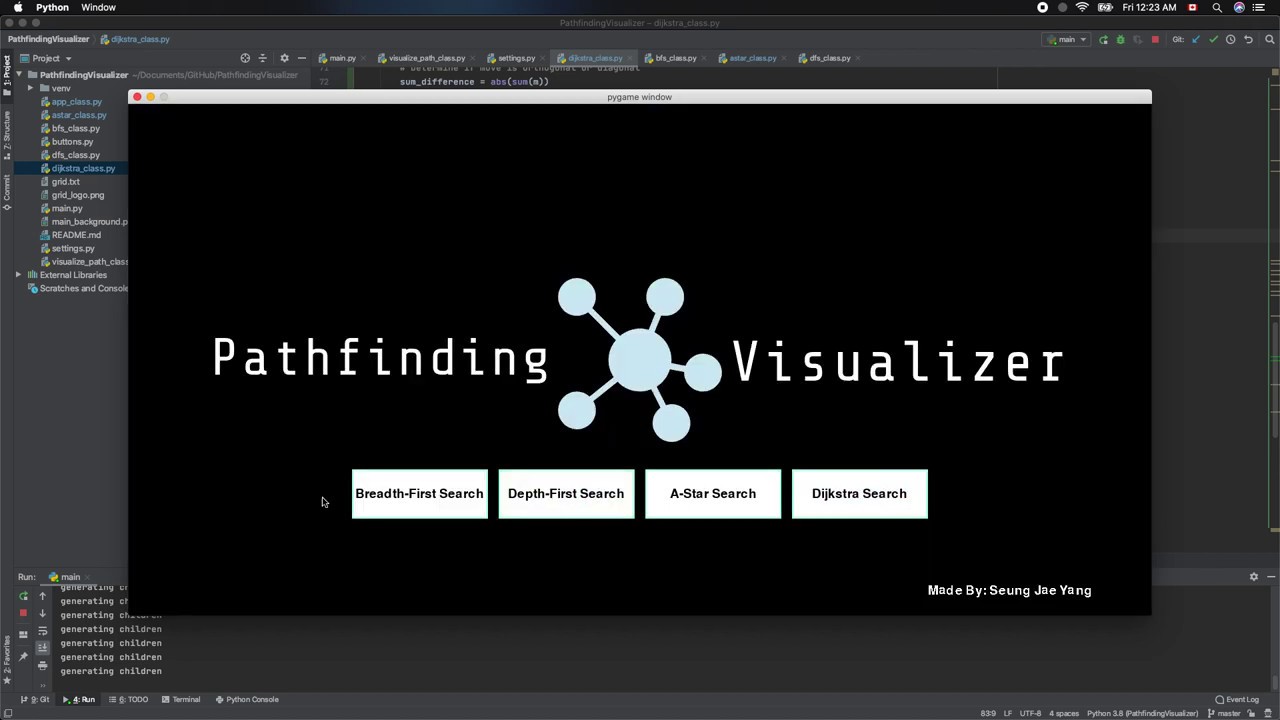Python Pathfinding Visualizer - Update 4.0 - Seung Jae Yang