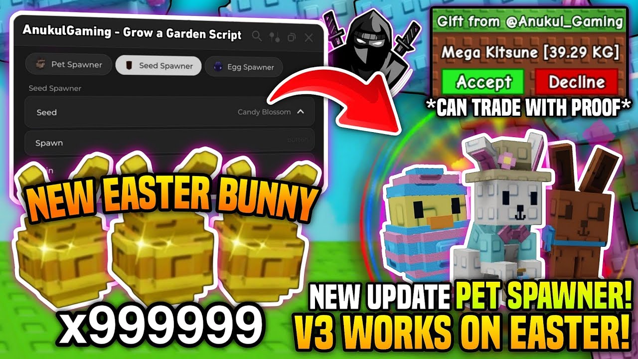 [🐰] NEW PET SPAWNER! 🤑 Grow a Garden 🌶️ Script! • No Key 🔥 *UNPATCHED* ✅ 100% Work🌈 - Anukul Hub V4