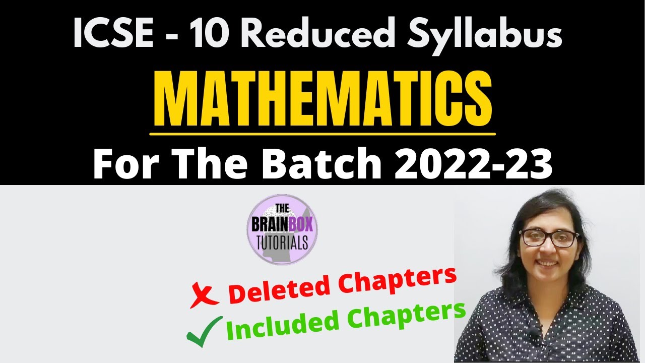 ICSE 10 Mathematics Reduced Syllabus 2022-23 ।। ICSE Class 10 Maths Syllabus 2023
