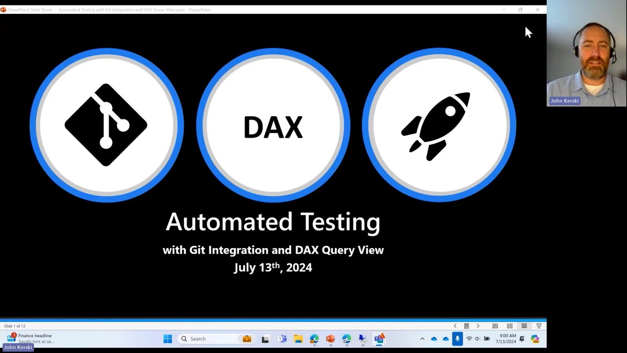 Automated Testing with DAX Query View and Git Integration - John Kerski