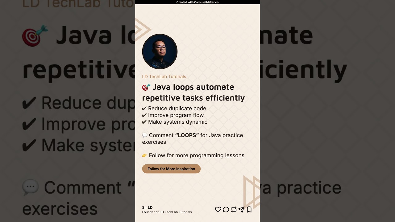 Lesson 13: Java Loops Explained | for, while & do-while Loops Tutorial #coding #techeducation