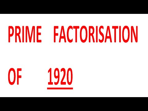 PRIME FACTORISATION OF 1920