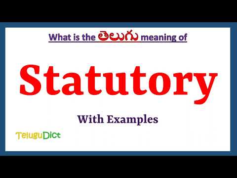 Statutory Meaning in Telugu | Statutory in Telugu | Statutory in Telugu Dictionary |