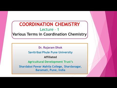 Coordination Chemistry Lecture 1 | Various Terms in Coordination Chemistry
