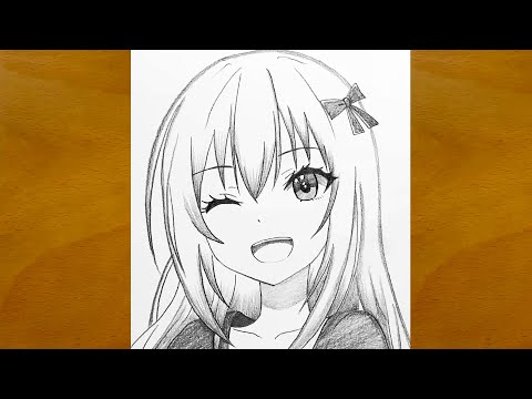 How to Draw a Cute Anime Girl Step by Step || Anime Girl Pencil Drawing || Easy Sketch Idea