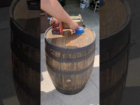 WHISKEY BARREL RESTORED and tools #short #shorts #whiskey #whiskeybarrel #barrel #WD40